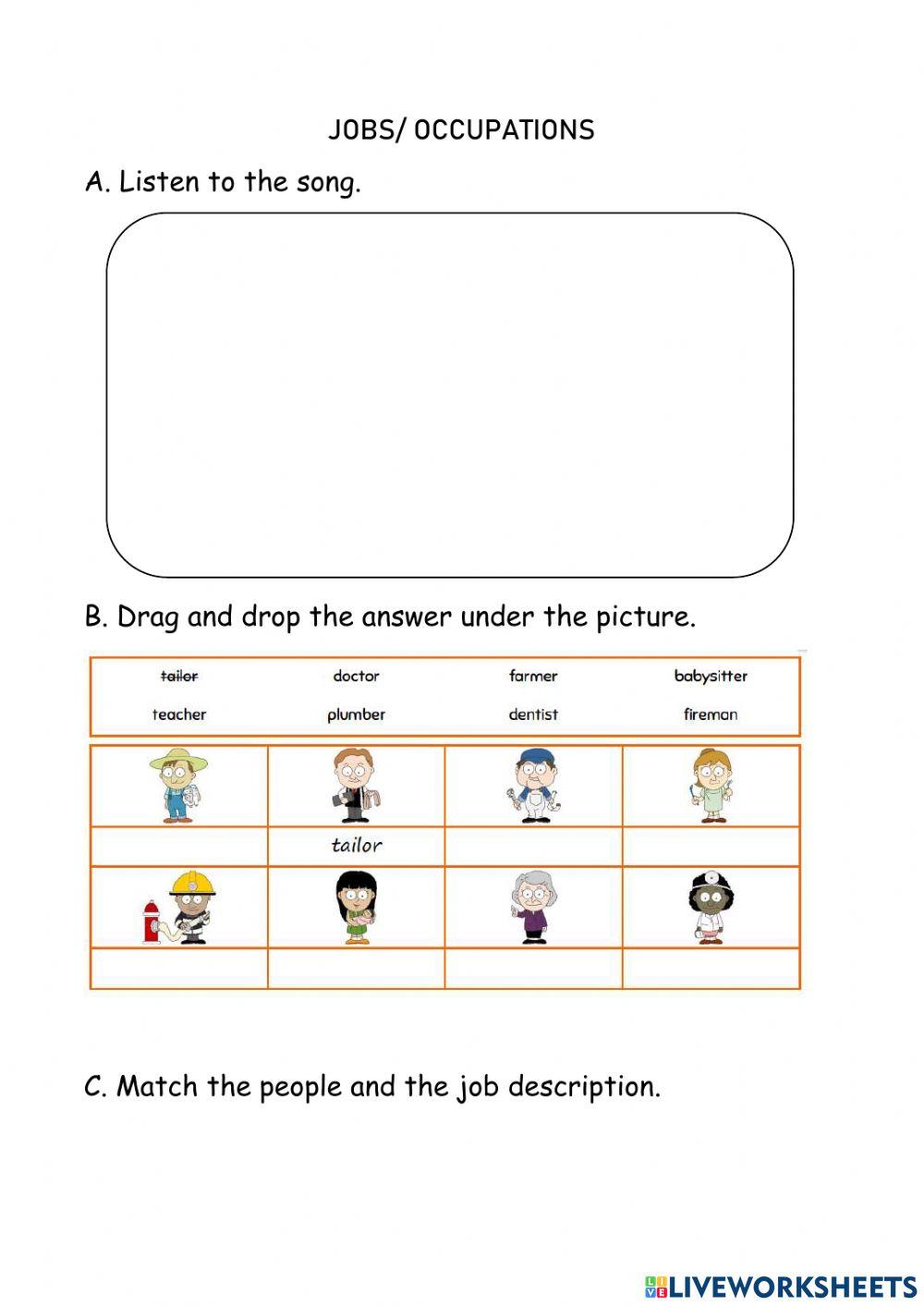 Jobs- Occupations online exercise for | Live Worksheets