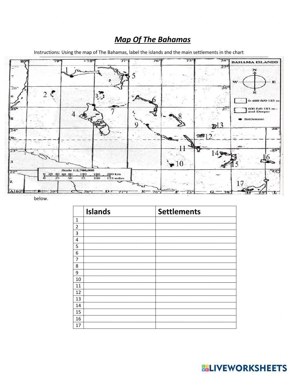 Map of The Baha… | Free Interactive Worksheets | 1522514