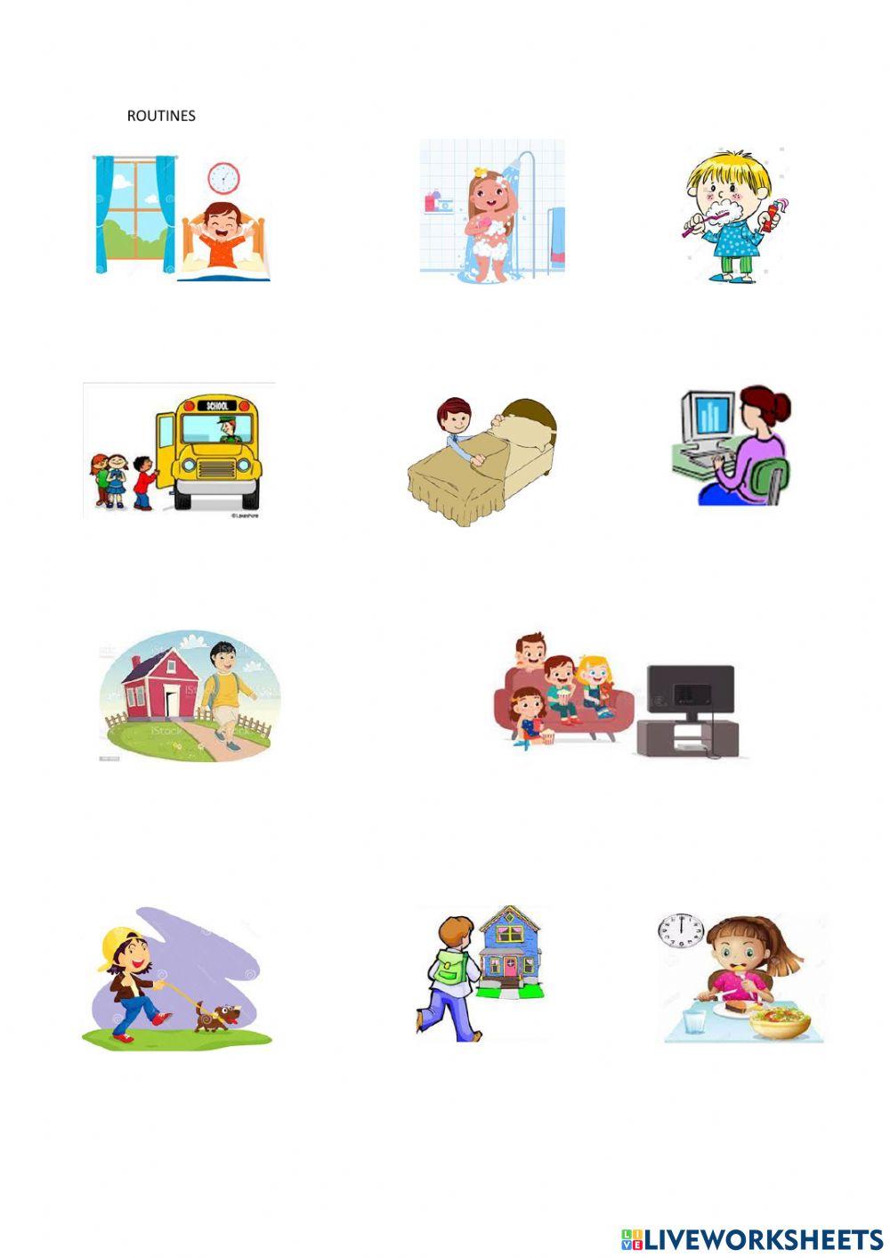 Routines present simple 1522456 | Cristina Miralles