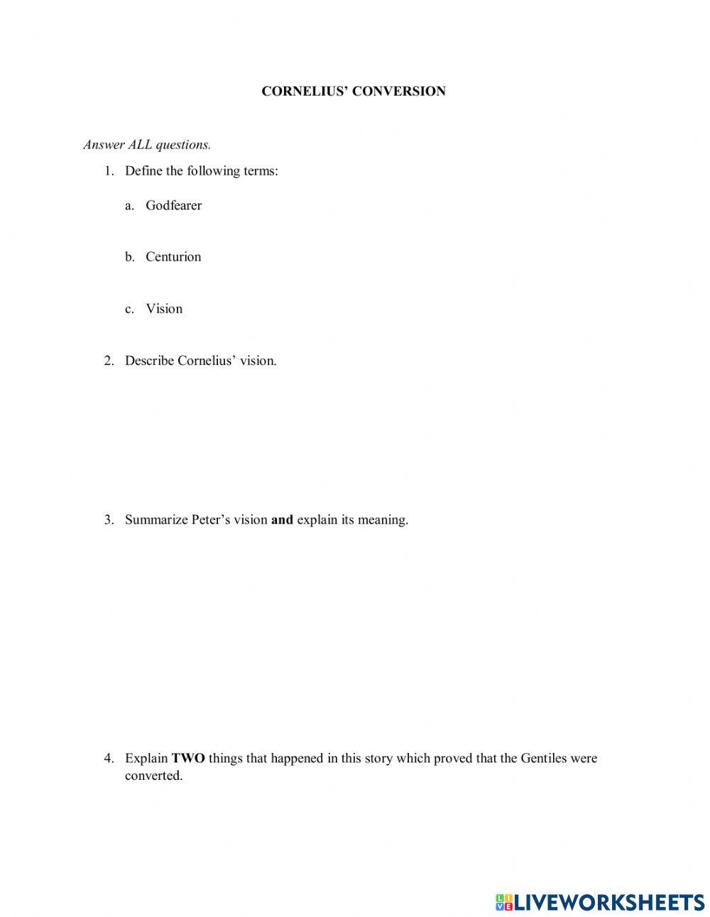 Cornelius' conversion 1523813 | Sophia Kemp-Grant | Live