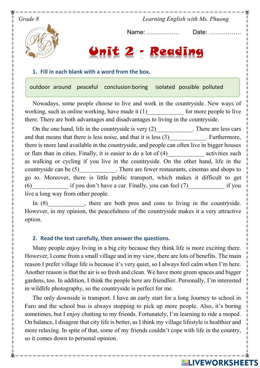 1523872 | English 8 | Cindy1993 | LiveWorksheets