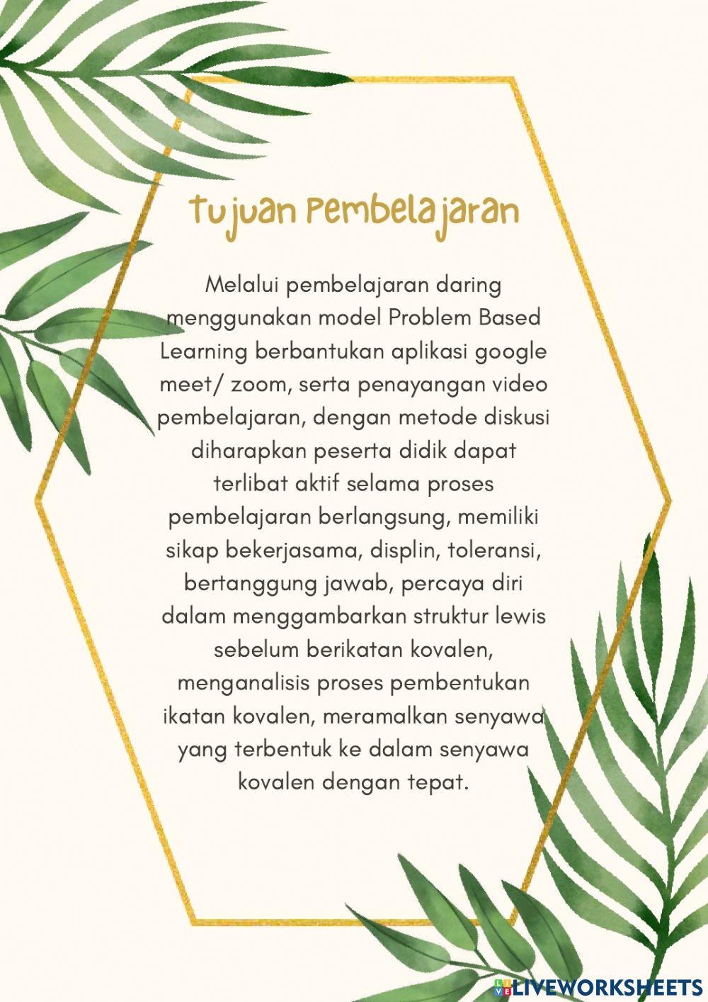 Ikatan kovalen interactive activity | Live Worksheets