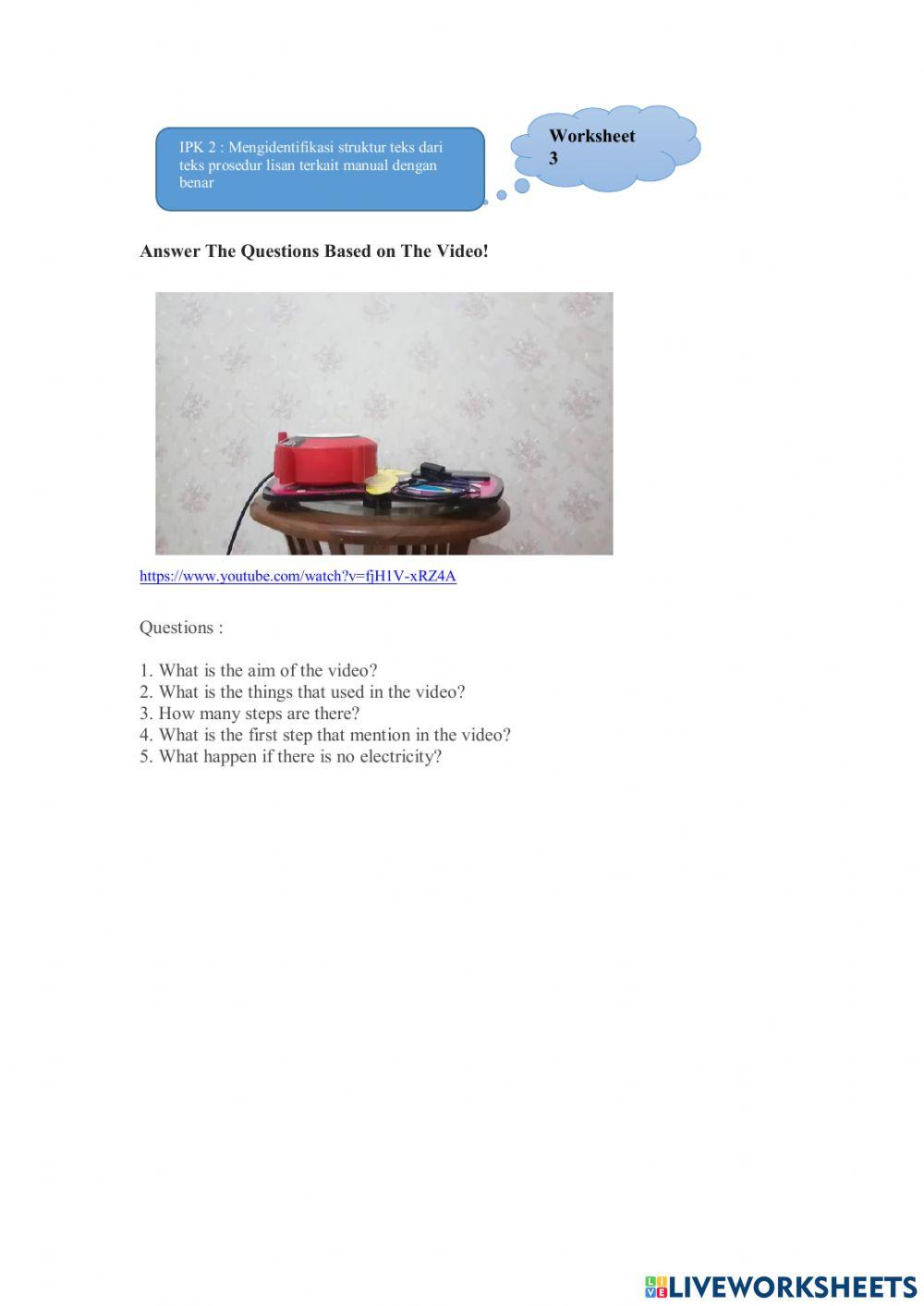 PROCEDURE OF MANUAL WORKSHEET online exercise for | Live Worksheets