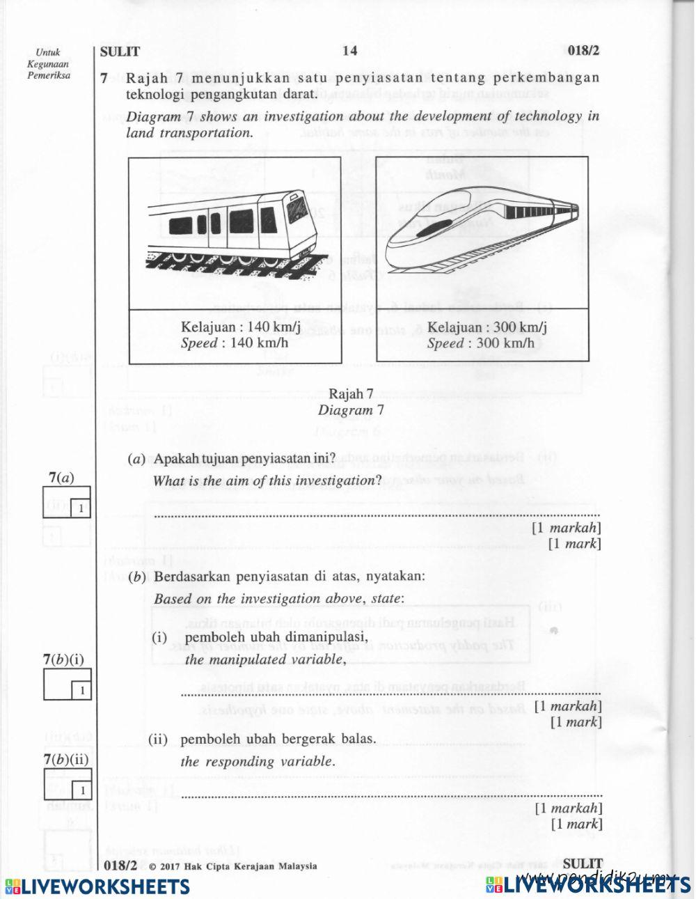1524319 | Science Paper 2 | PURANI | LiveWorksheets