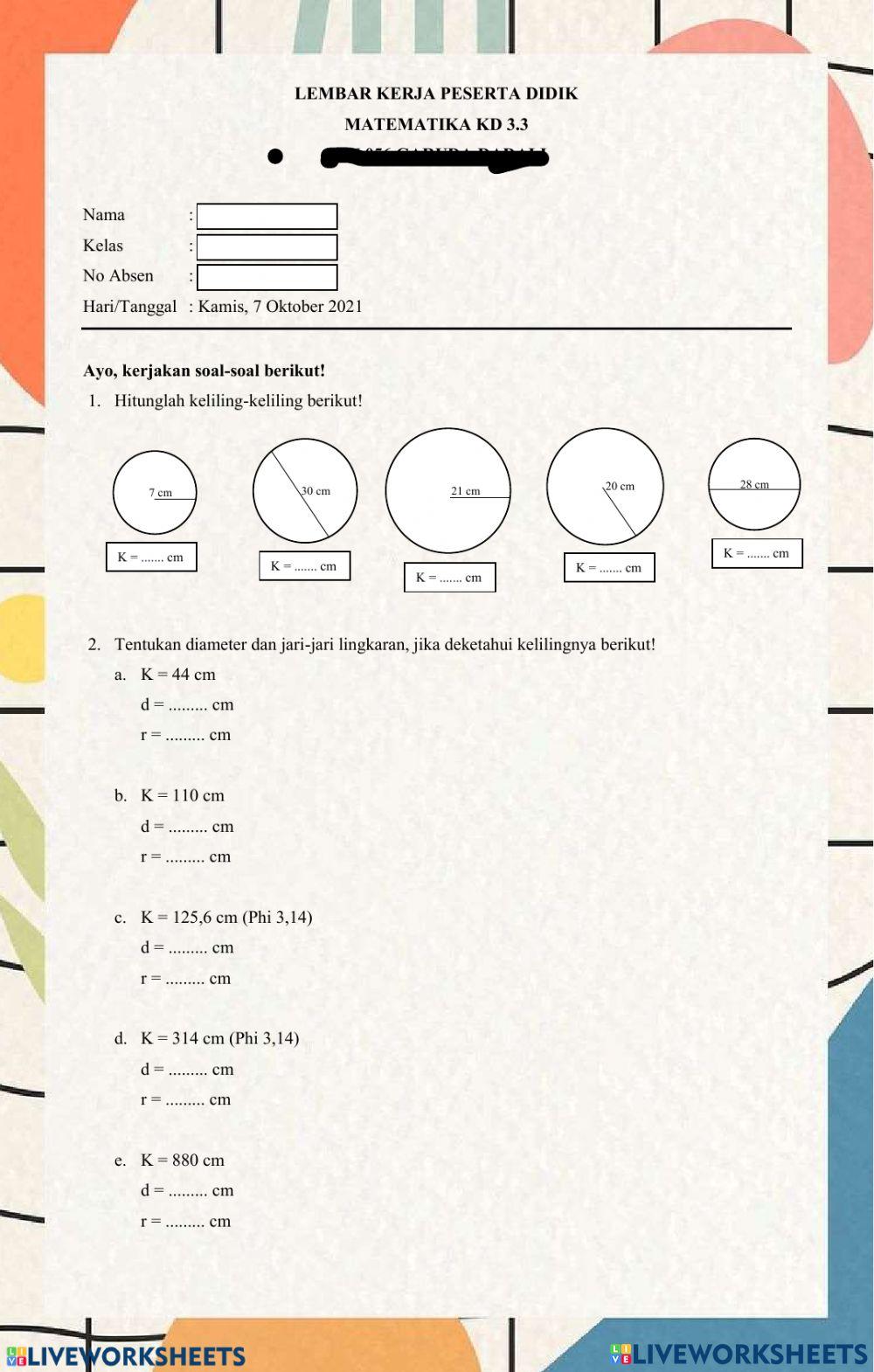 Matematika online exercise for 6 | Live Worksheets