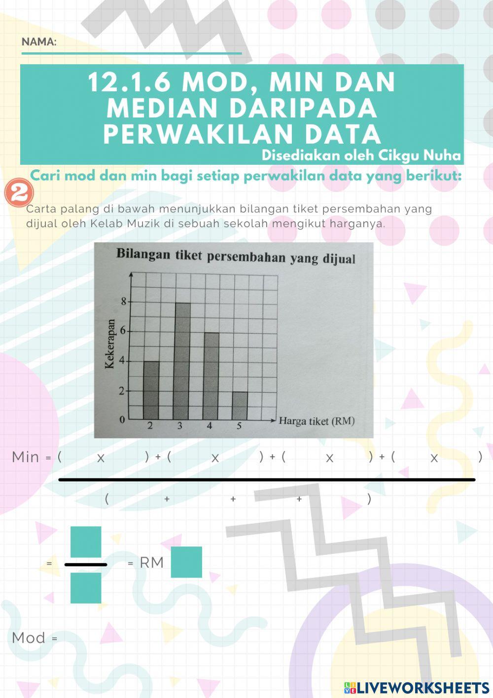 12.1.6 Mod, min… | Free Interactive Worksheets | 1524777