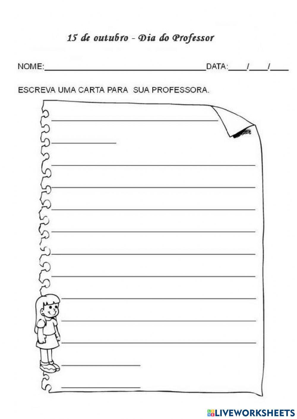 Dia do professor worksheet | Live Worksheets