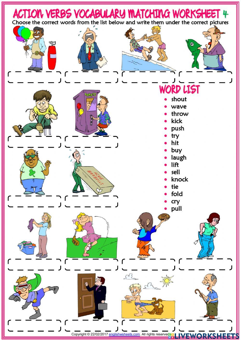 Action Verbs online exercise for | Live Worksheets