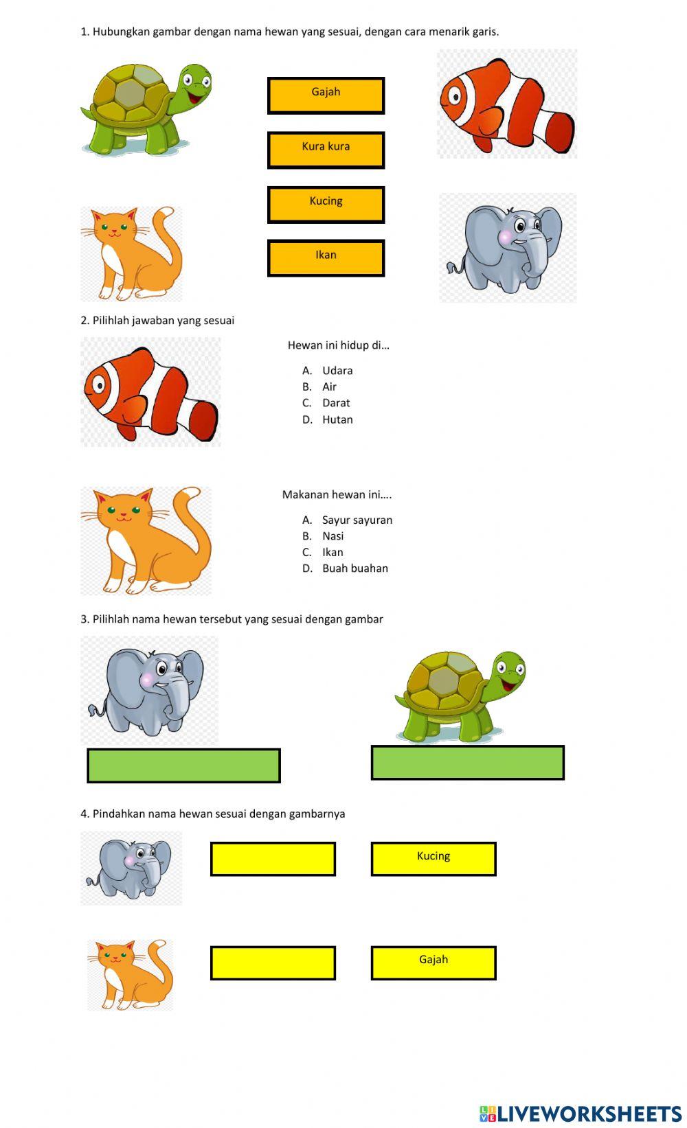 Nama Hewan exercise | Live Worksheets