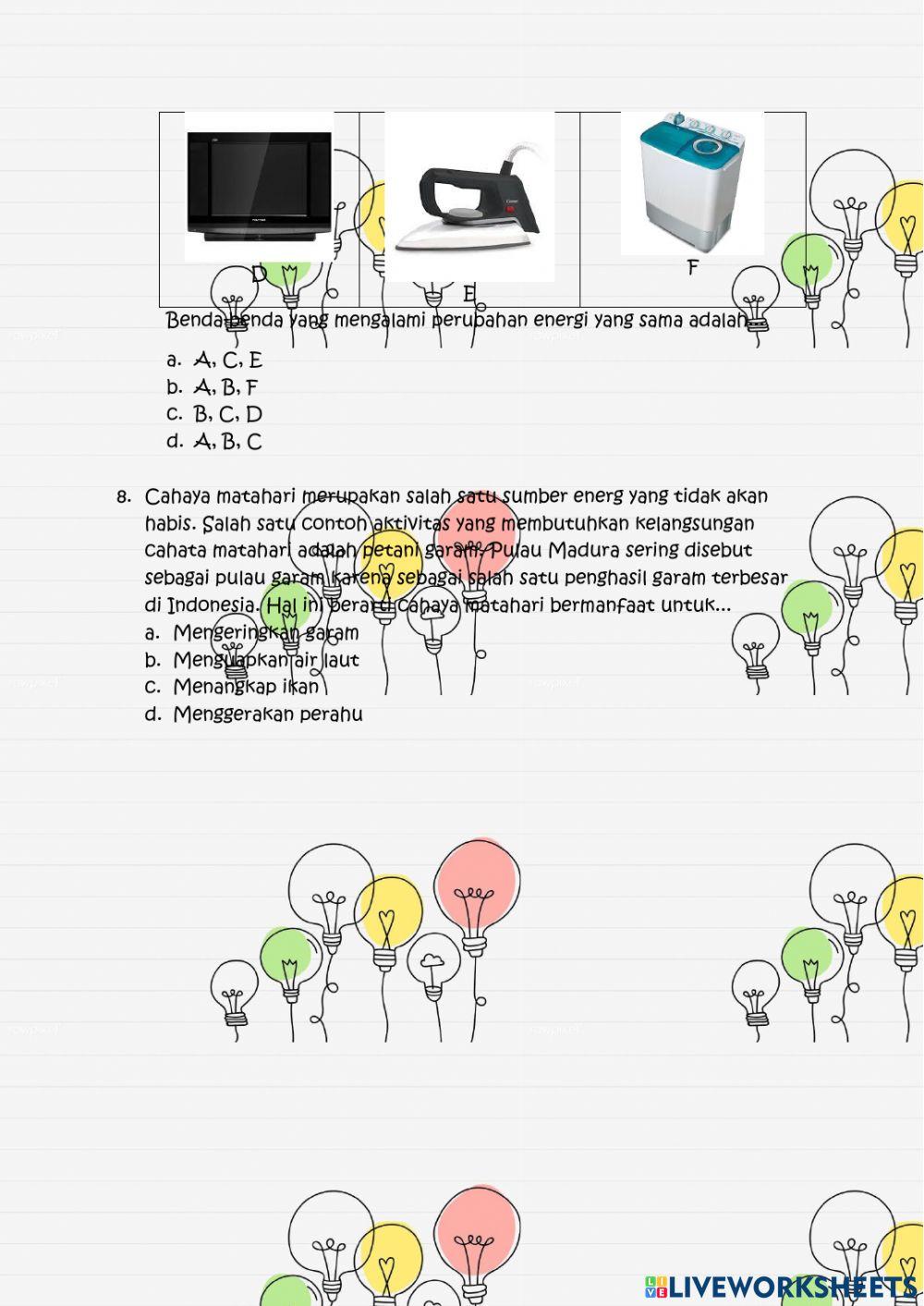 Liveworksheet Tematik muatan IPA Kelas 4 Tema 2 Subtema 2 worksheet | Live Worksheets