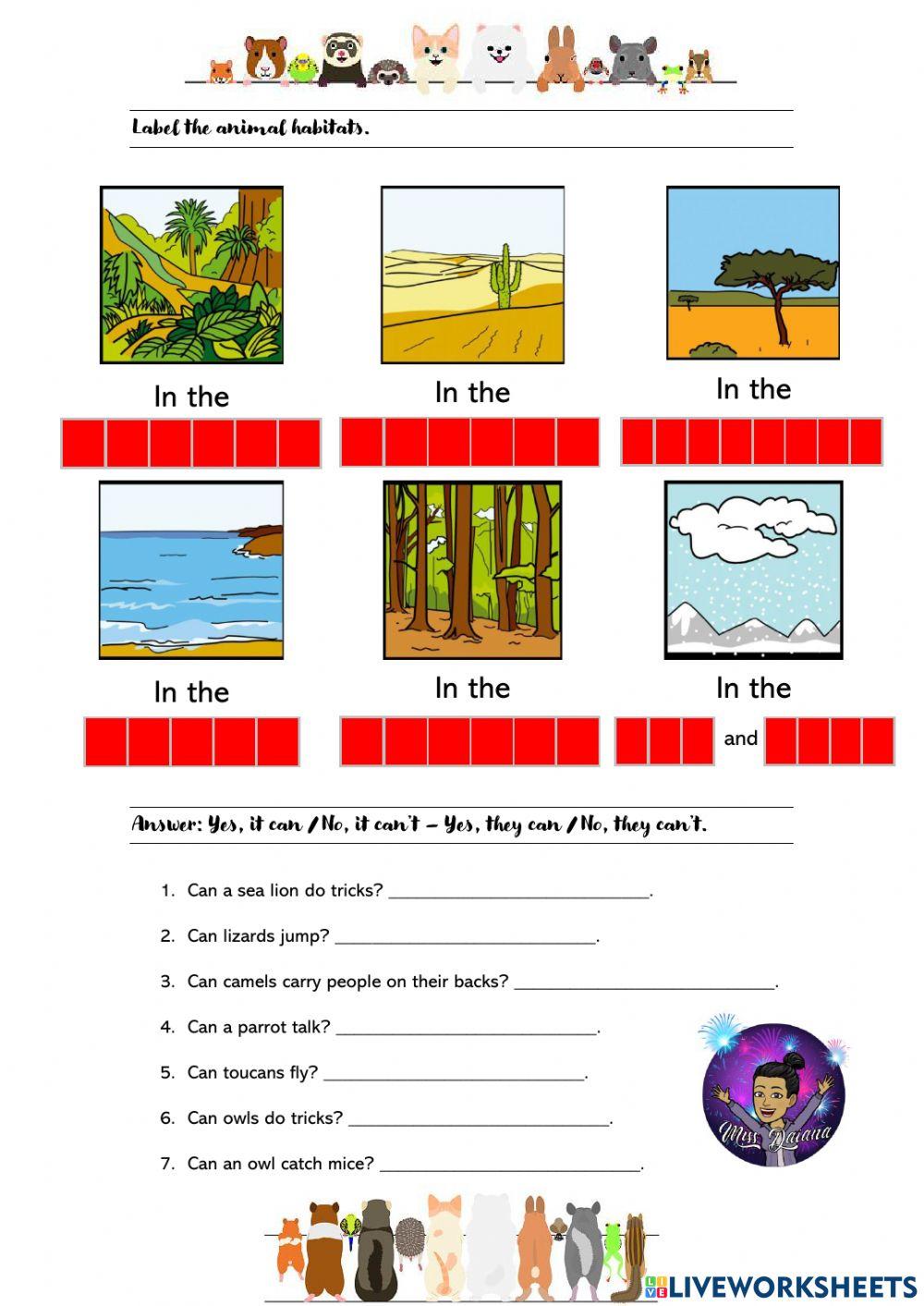 Amazing Animals exercise for Children 3 | Live Worksheets