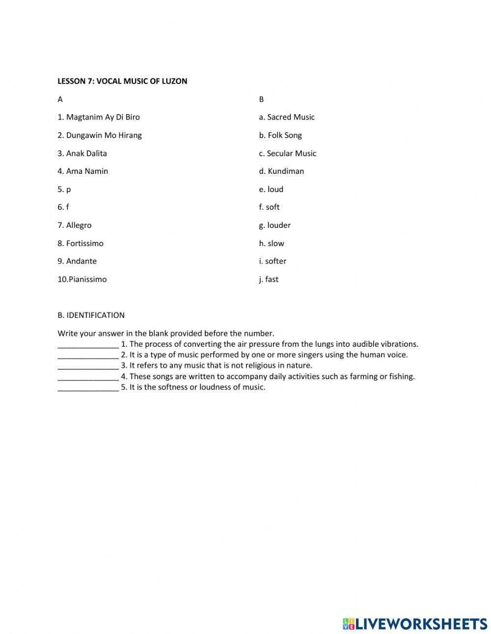 Worksheet assessment worksheet | Live Worksheets