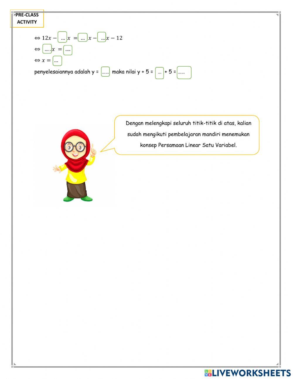 Plsv kelas vii 1527646 | SOPHINURDINI | LiveWorksheets