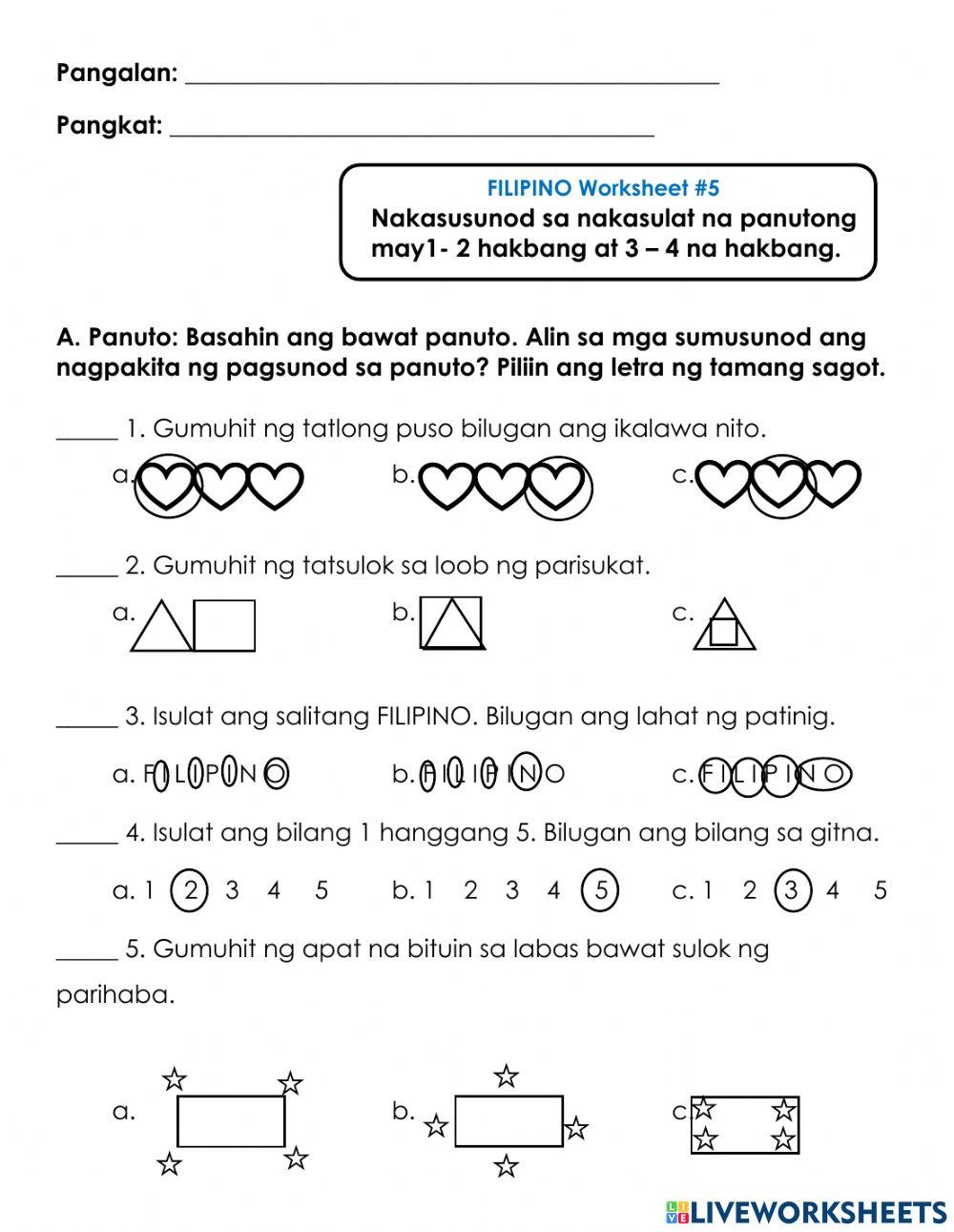 Pagsunod Sa Panuto Interactive Worksheet Live Worksheets, 40% OFF Pagsunod Sa Panuto Interactive Worksheet Live Worksheets, 40% OFF
