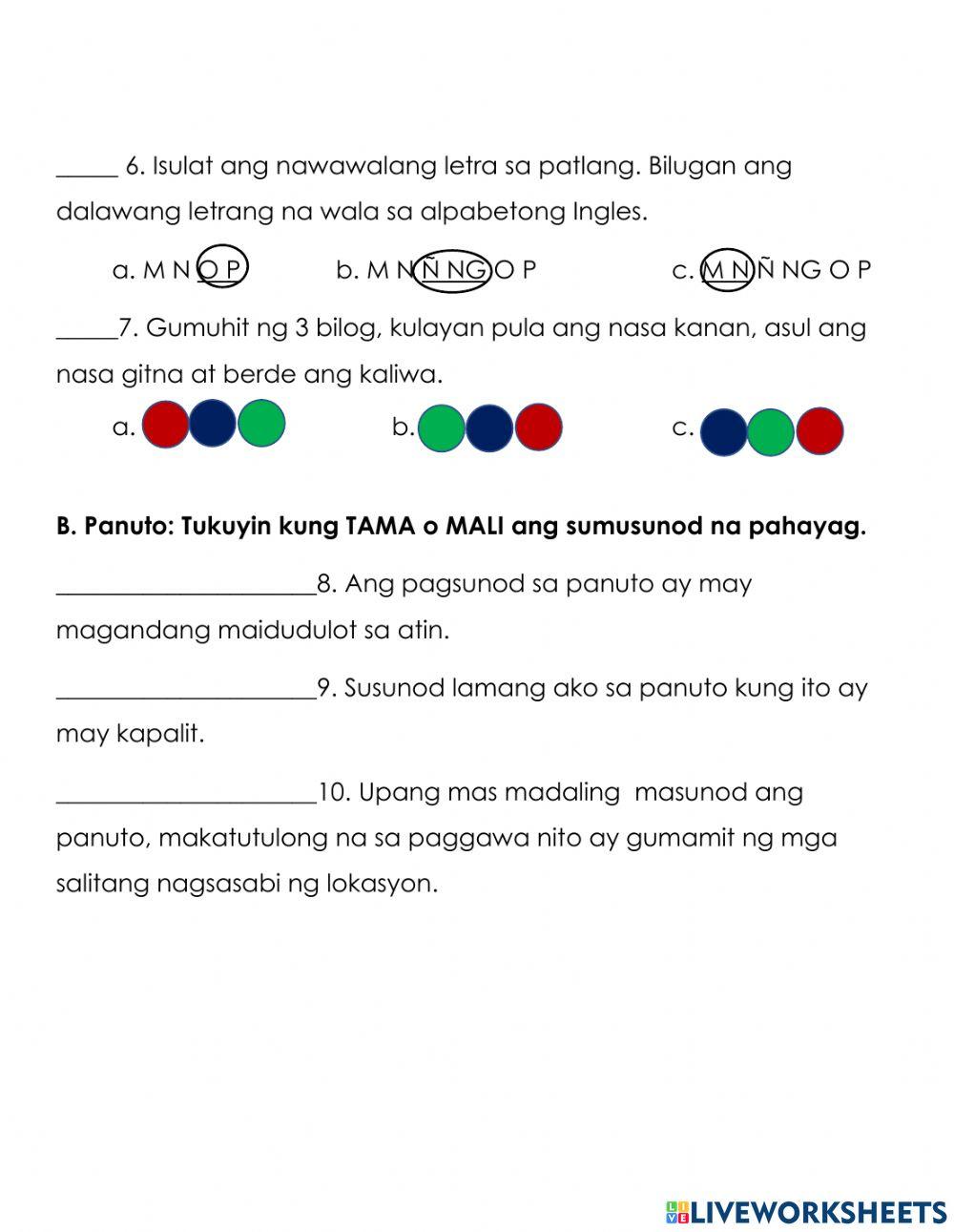Pagsunod Sa Panuto Online Exercise For Live Worksheets, 46% OFF