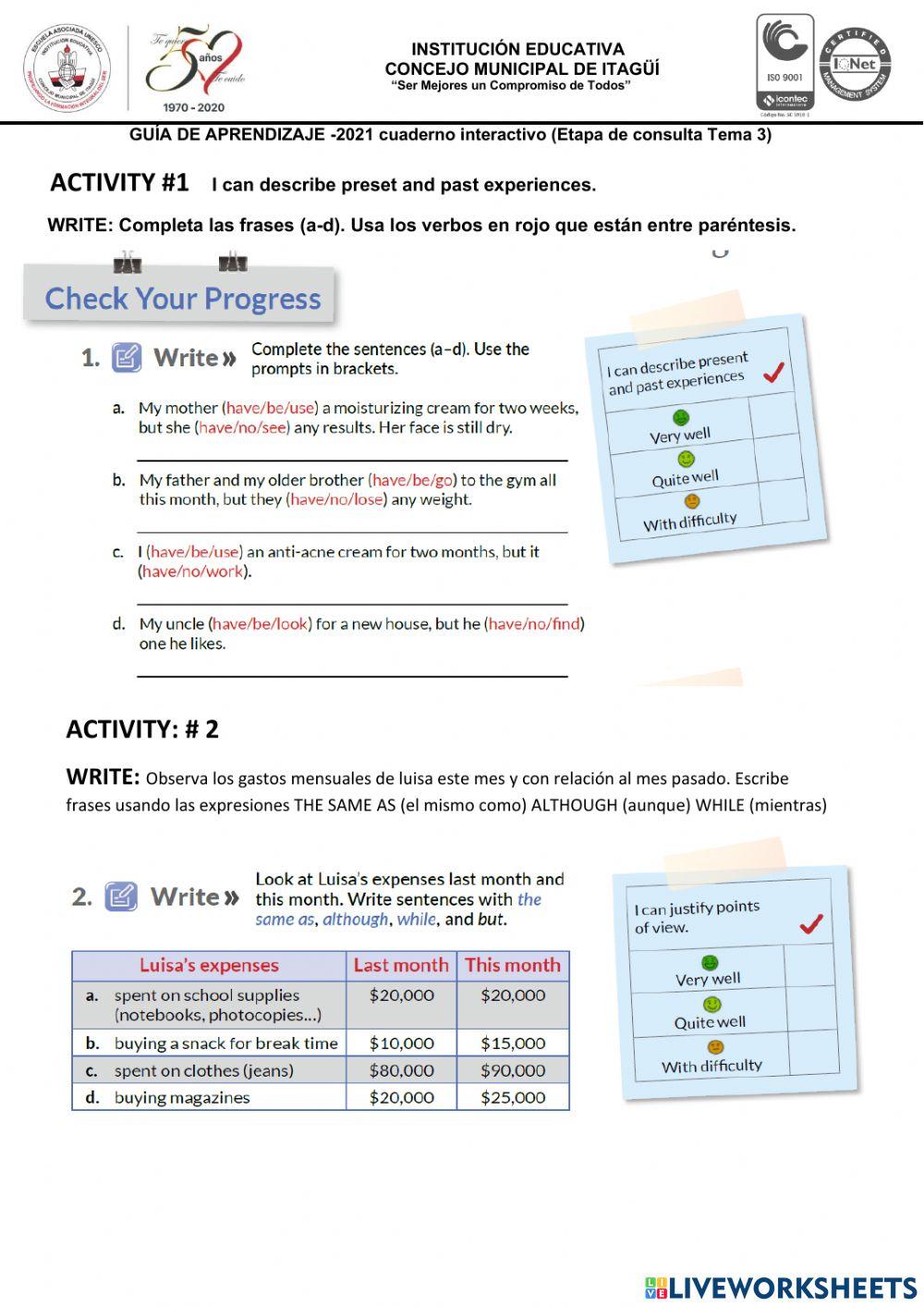 Way to go online activity | Live Worksheets