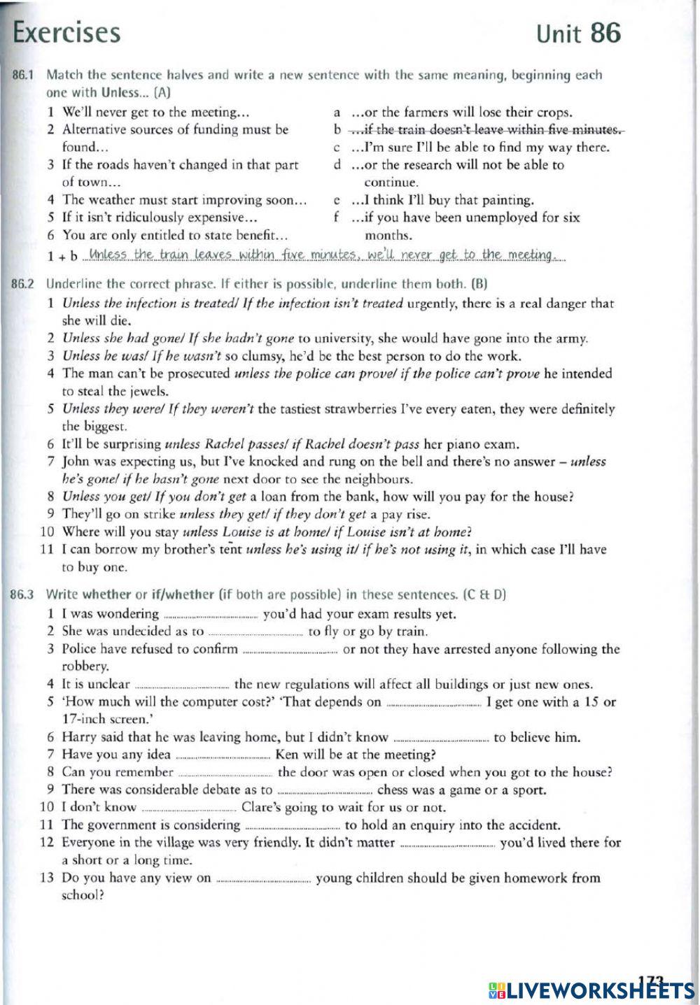 86. If…not and unless- if and whether- etc. 1518