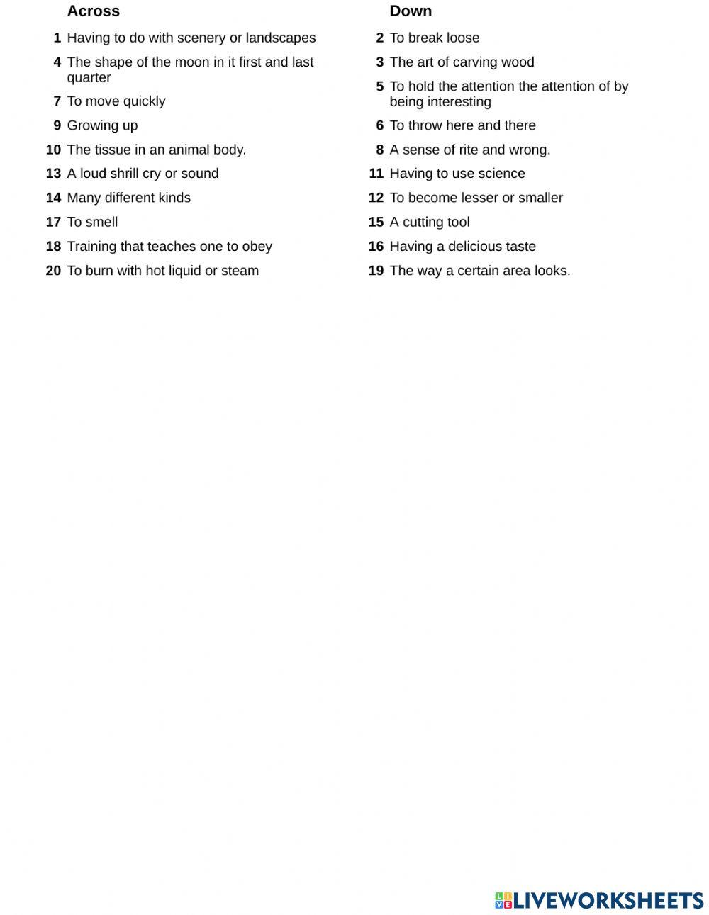 Words with sc activity | Live Worksheets