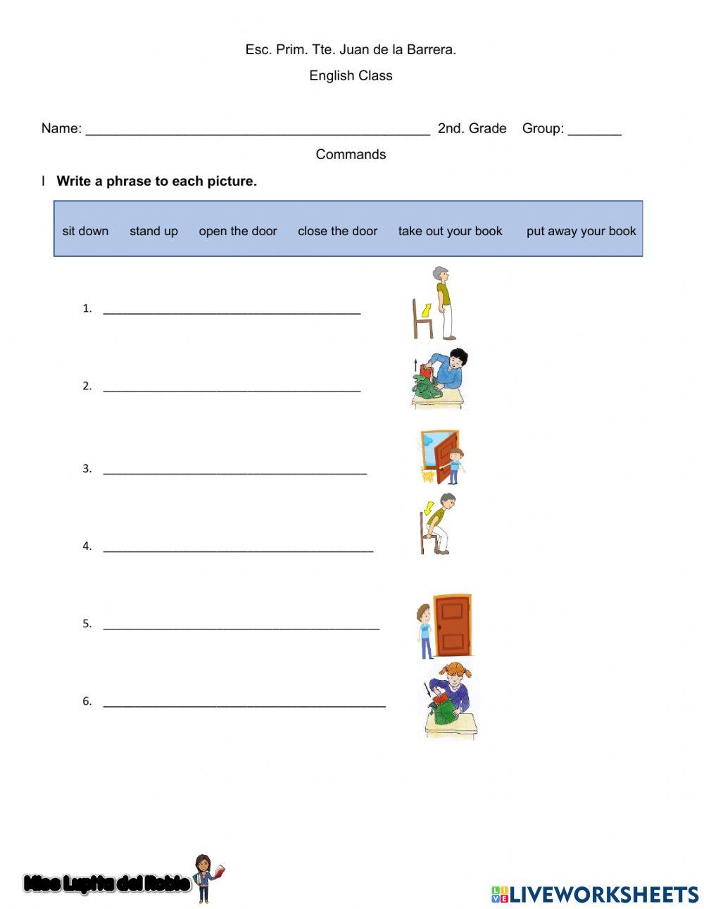 2nd Grade Commands 1507 | Roble | Live Worksheets