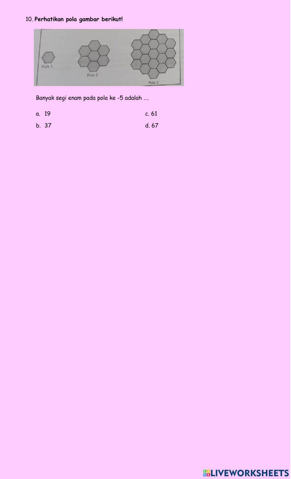 Numerasi online activity | Live Worksheets