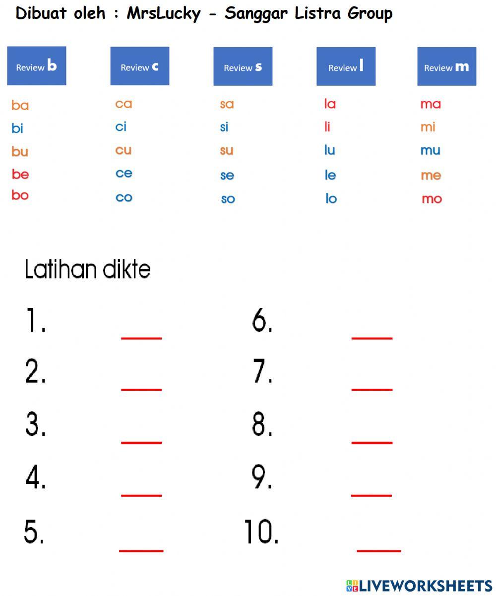 Latihan tulis 4 worksheet | Live Worksheets