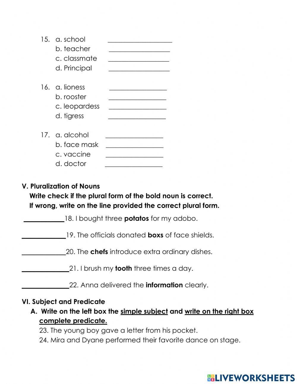 First Quarter Exam worksheet | Live Worksheets