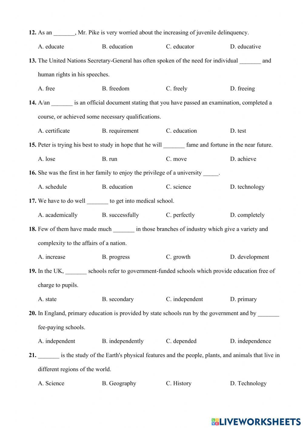 Unit 4:School education system | Phạm Thị Thu Thảo