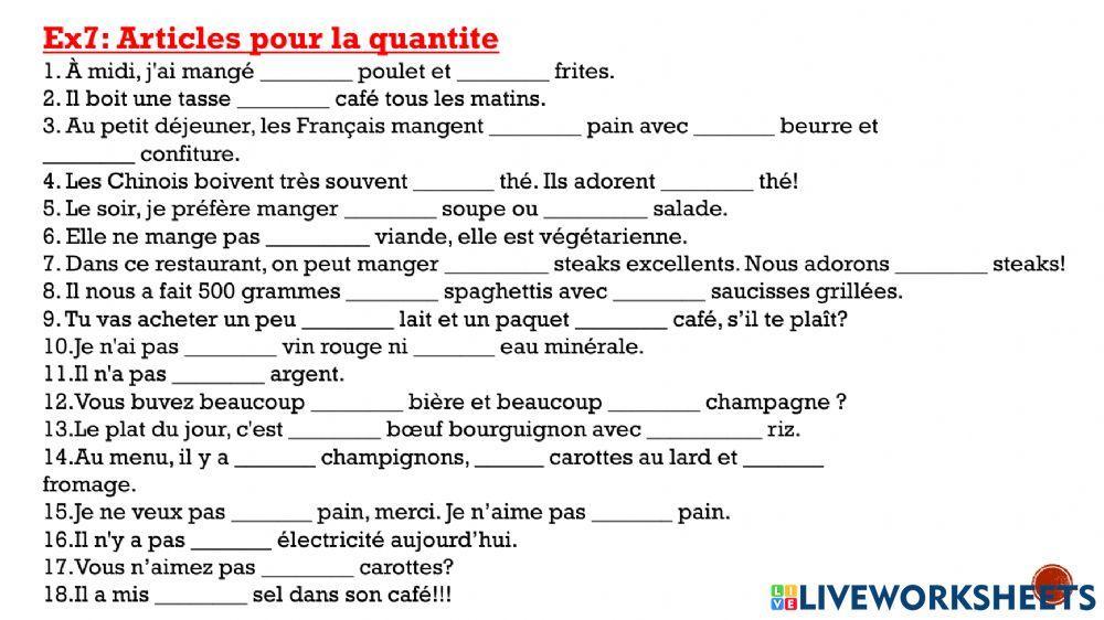 Class 8 French … | Free Interactive Worksheets | 1529398