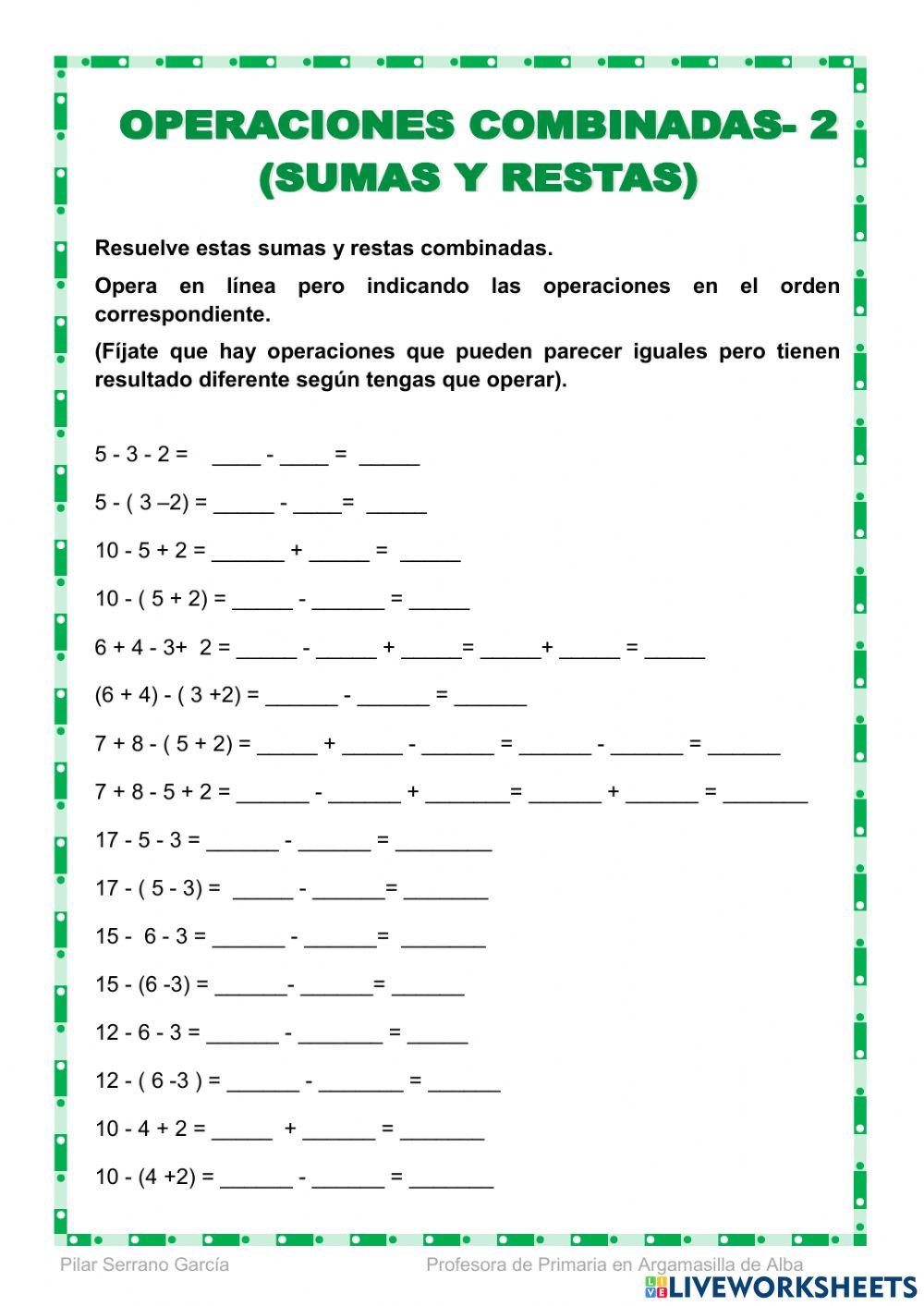 Que Son Las Operaciones Combinadas De Suma Y Resta Para Primaria – eroppa Que Son Las Operaciones Combinadas De Suma Y Resta Para Primaria – eroppa