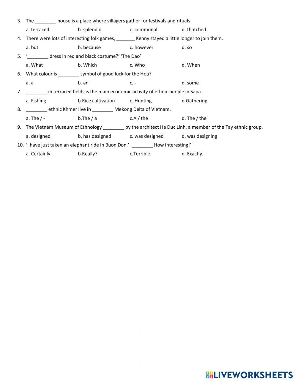 G8 unit 3 part a worksheet | Live Worksheets