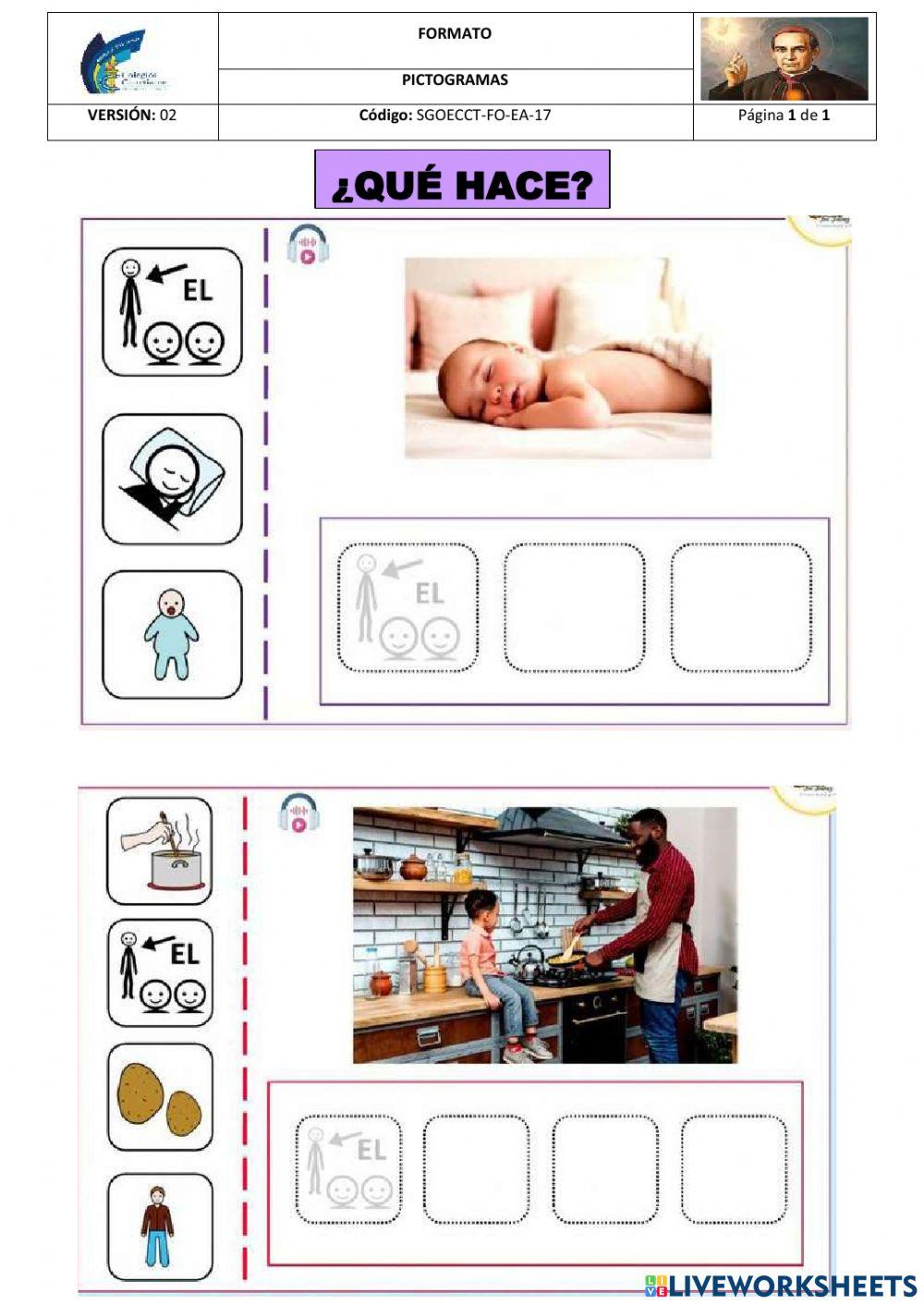 Pictogramas online exercise for 4 años Inicial | Live Worksheets