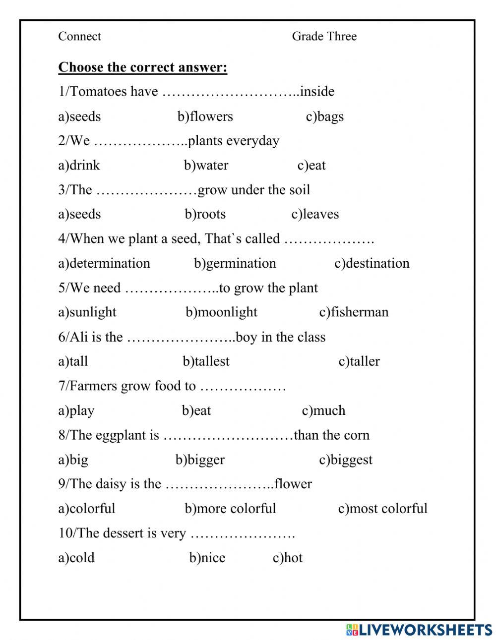Connect 4 1531019 | safaa mohamed | Live Worksheets