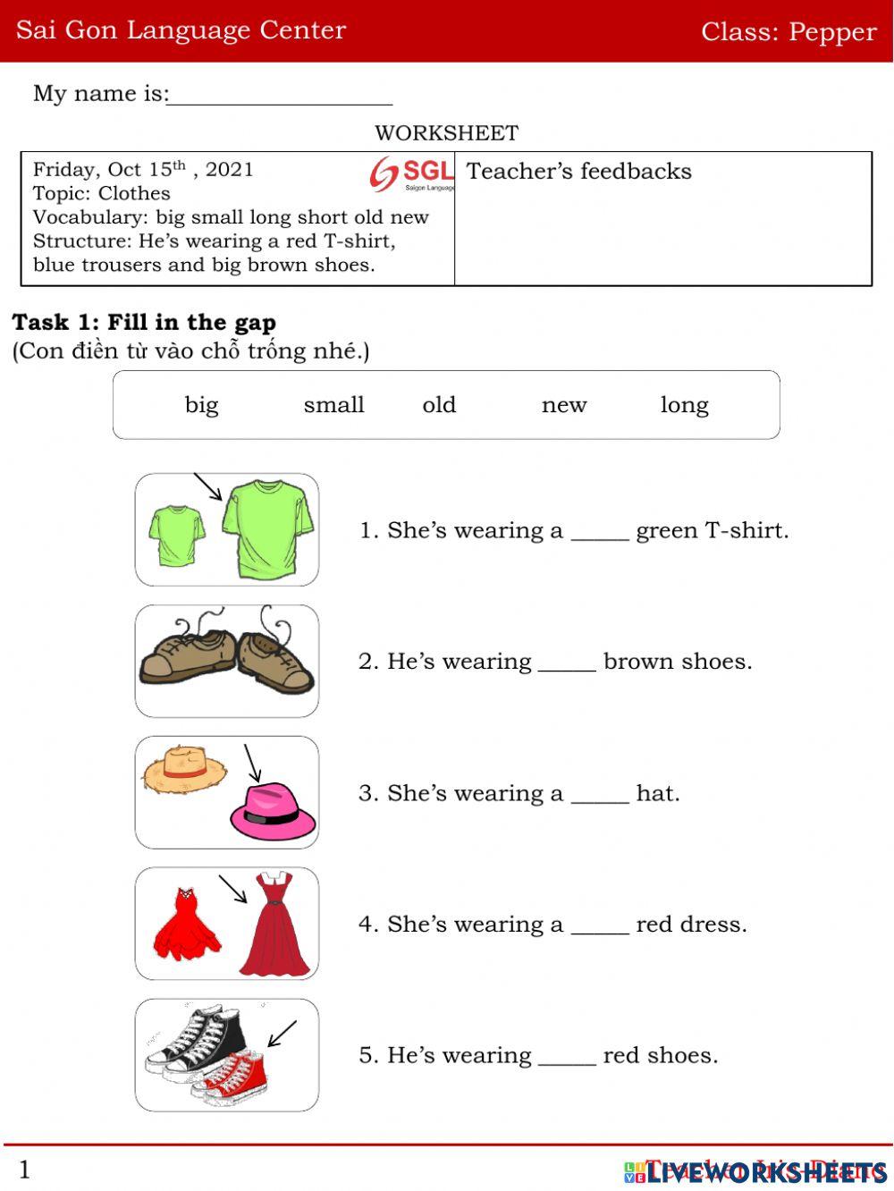Homework-class Pepper (Oct 15th) worksheet | Live Worksheets