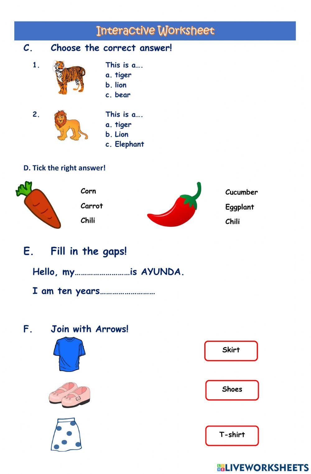 Exercise online exercise for 3 | Live Worksheets