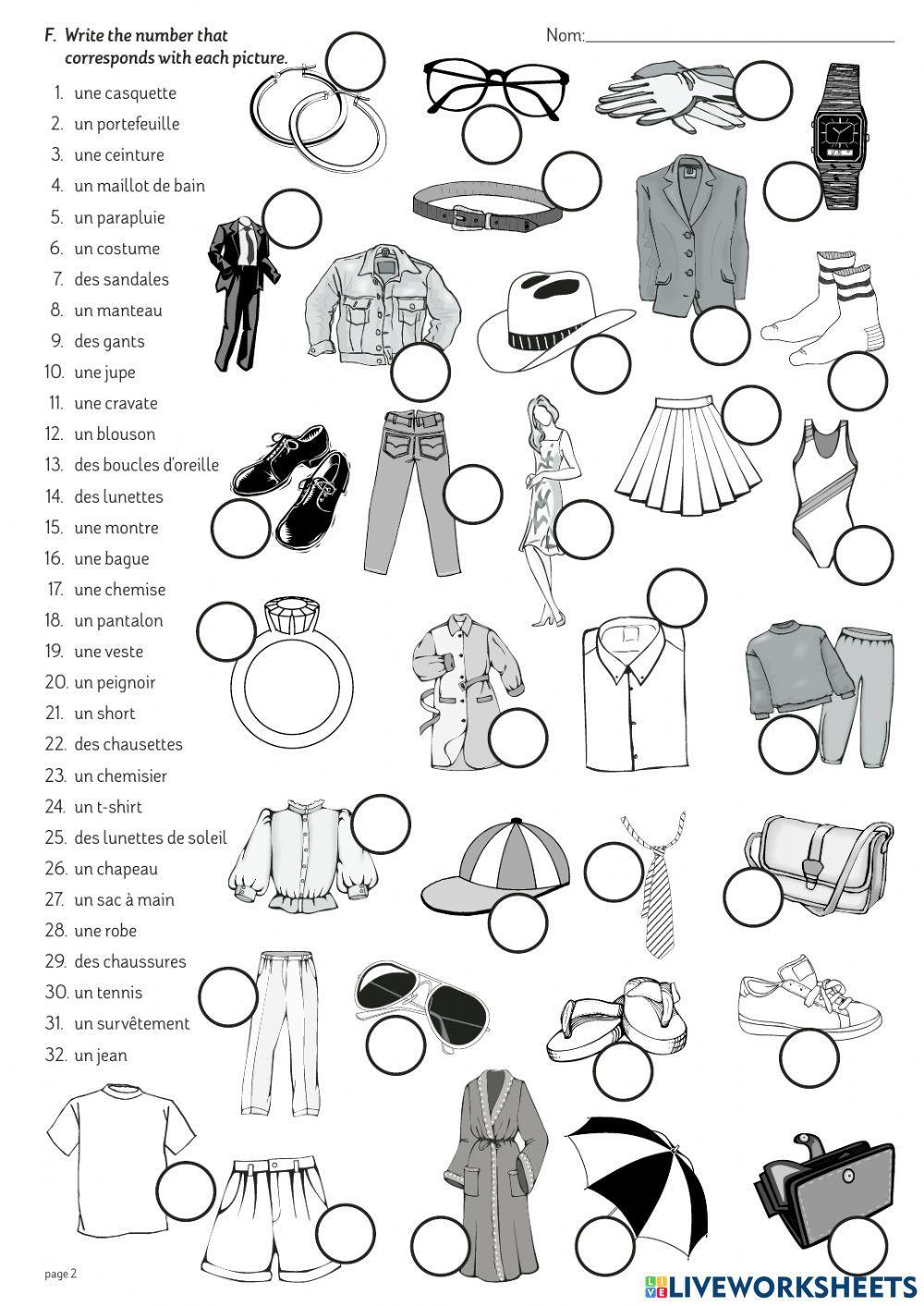 Clothing pp1-2 worksheet | Live Worksheets