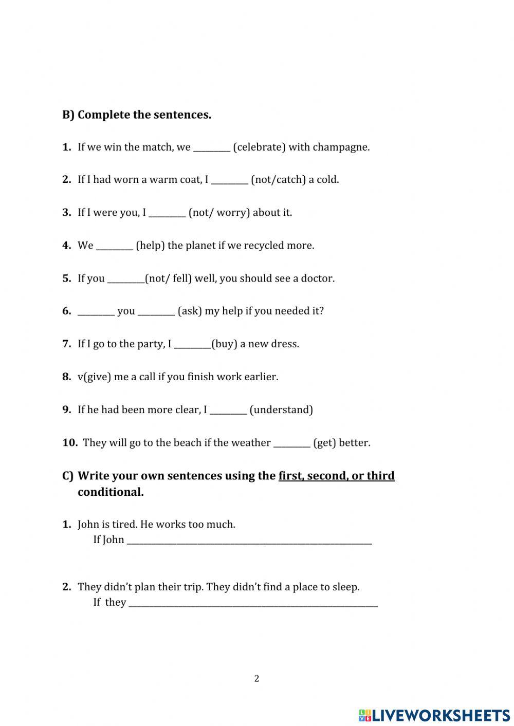 Mixed Condition… | Free Interactive Worksheets | 1531348