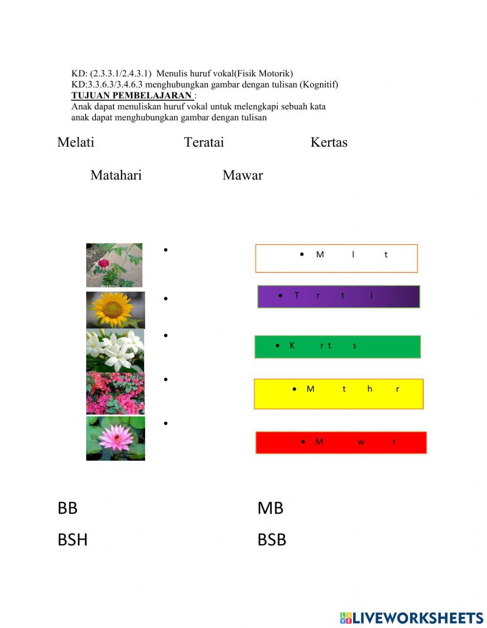 Tanaman activity for 1 | Live Worksheets