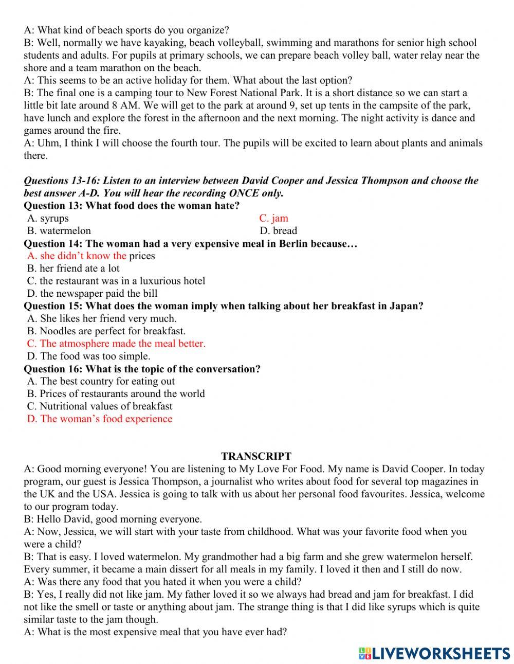 LIS PART 2 KEY | Free Interactive Worksheets | 3943705