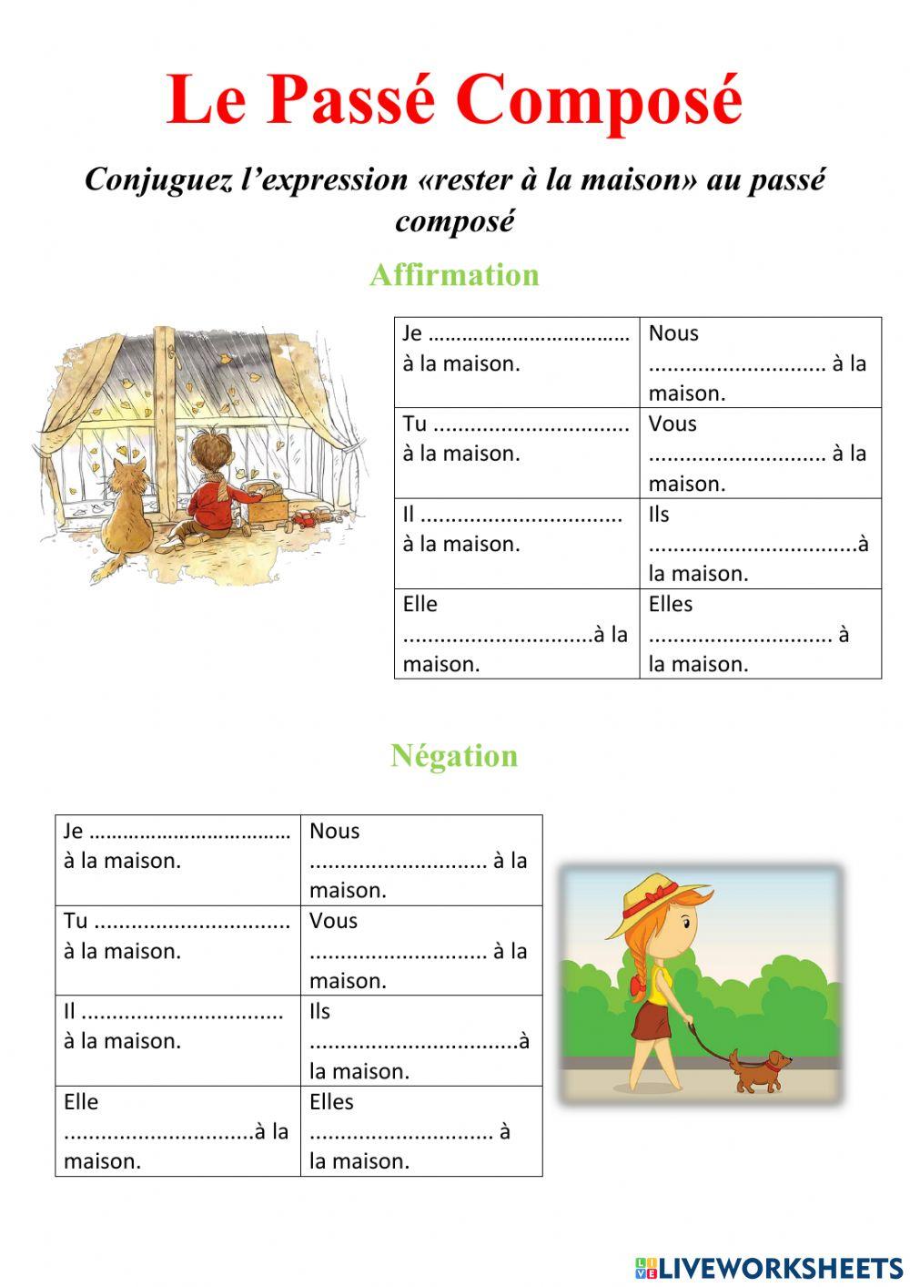 Passé Composé Interactive Activity For A2 Live Worksheets