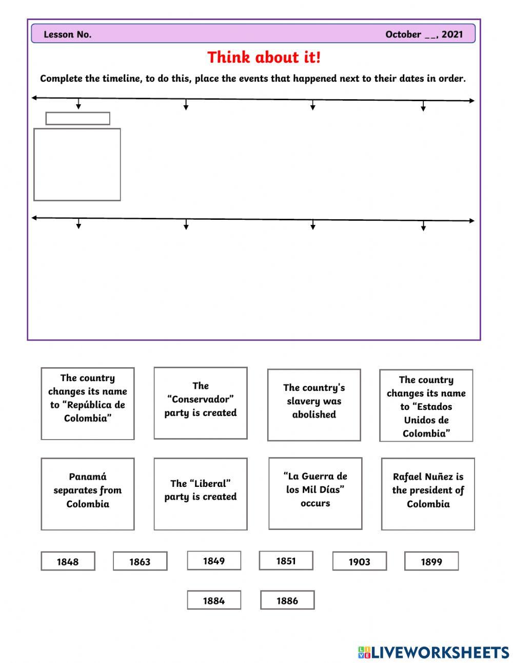 Timeline: Colombia in the XIX century 1532913 | Natalia