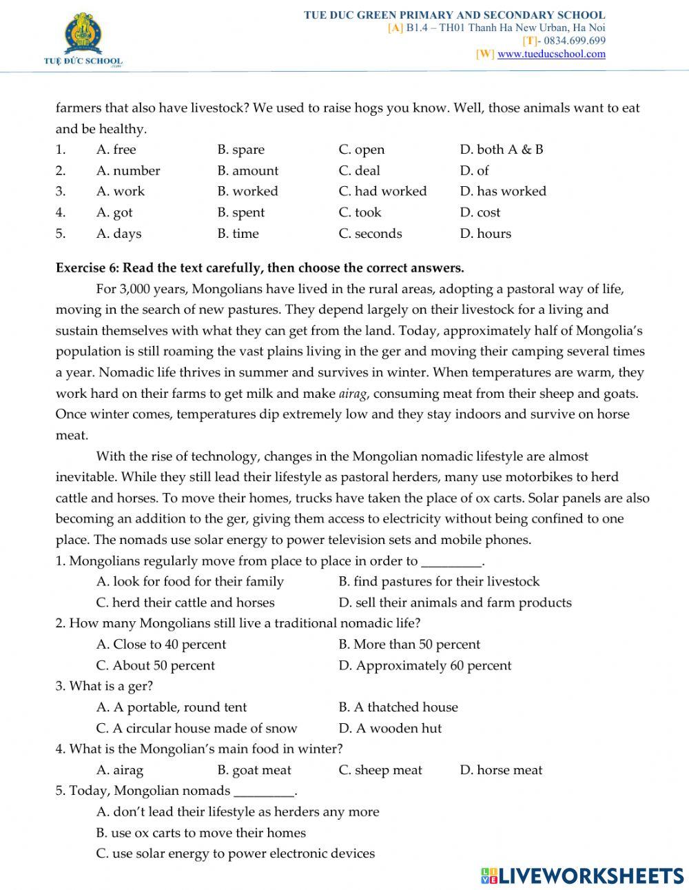 E8 Midterm revision worksheet | Live Worksheets