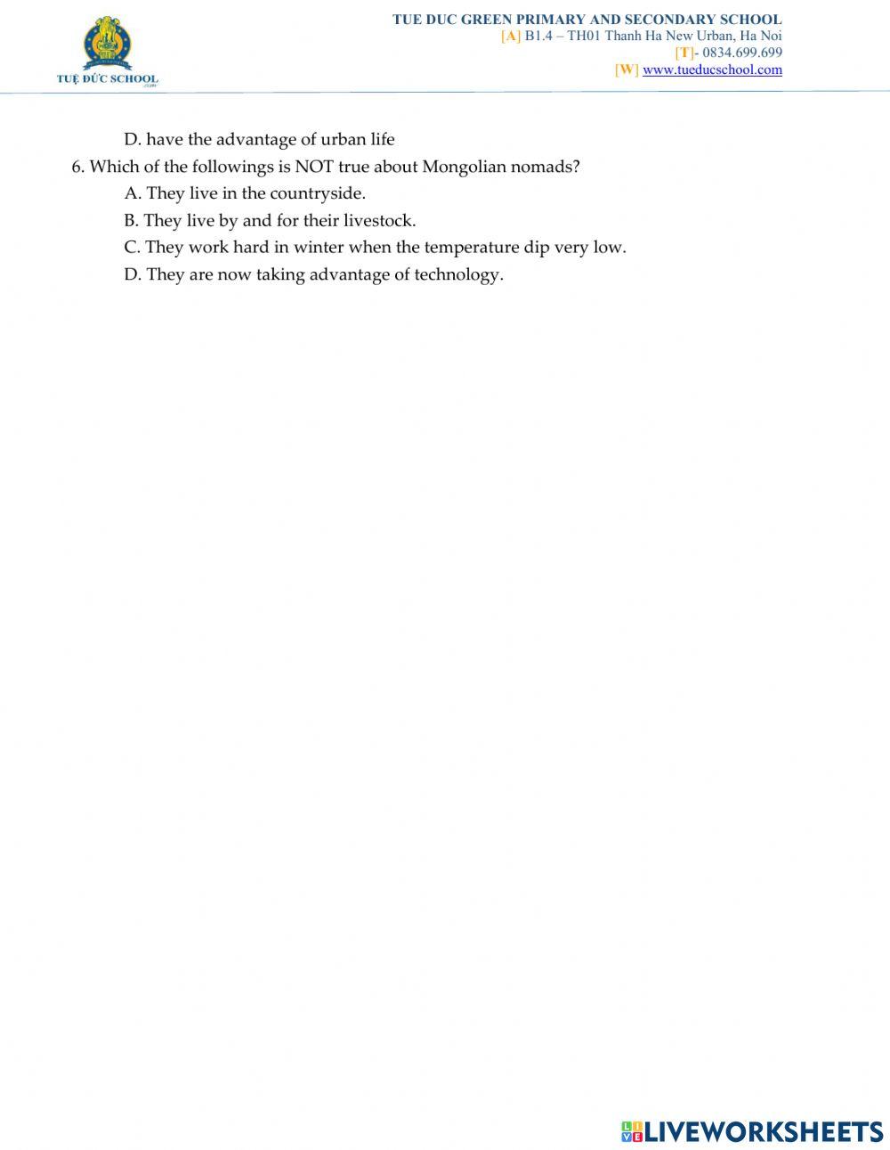 E8 Midterm revision worksheet | Live Worksheets
