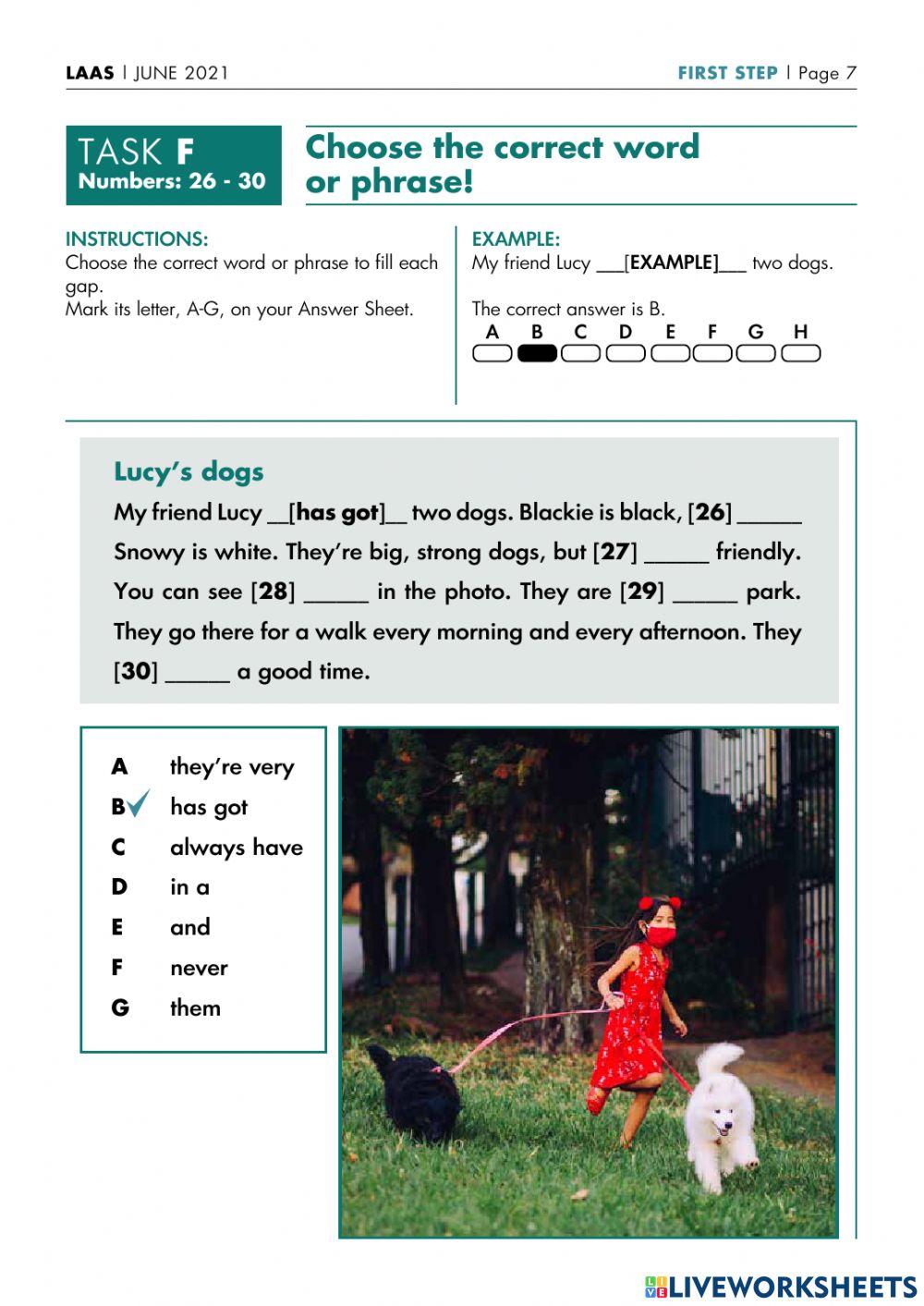 LAAS FIRST STEP JUNE 2021 worksheet | Live Worksheets