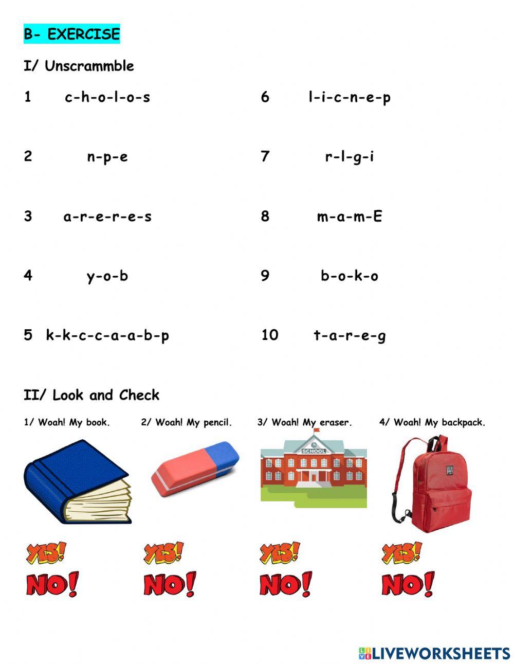 Hang Out Starter Unit 1 School Lesson 1 ( updated) worksheet | Live ...