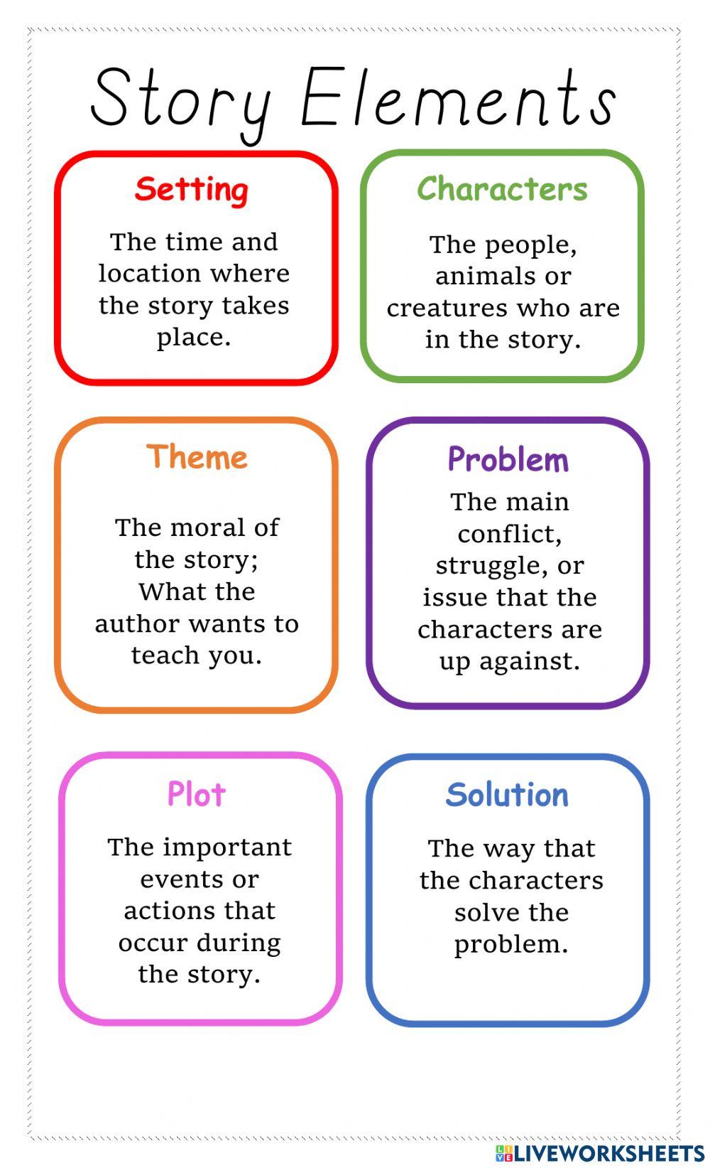 story elements chart worksheet