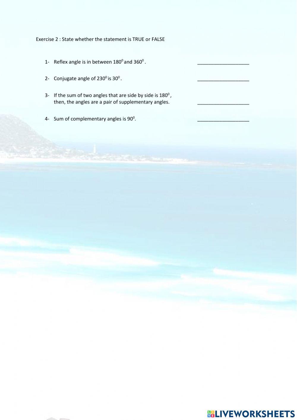 Lines and Angles | Free Interactive Worksheets | 1534496