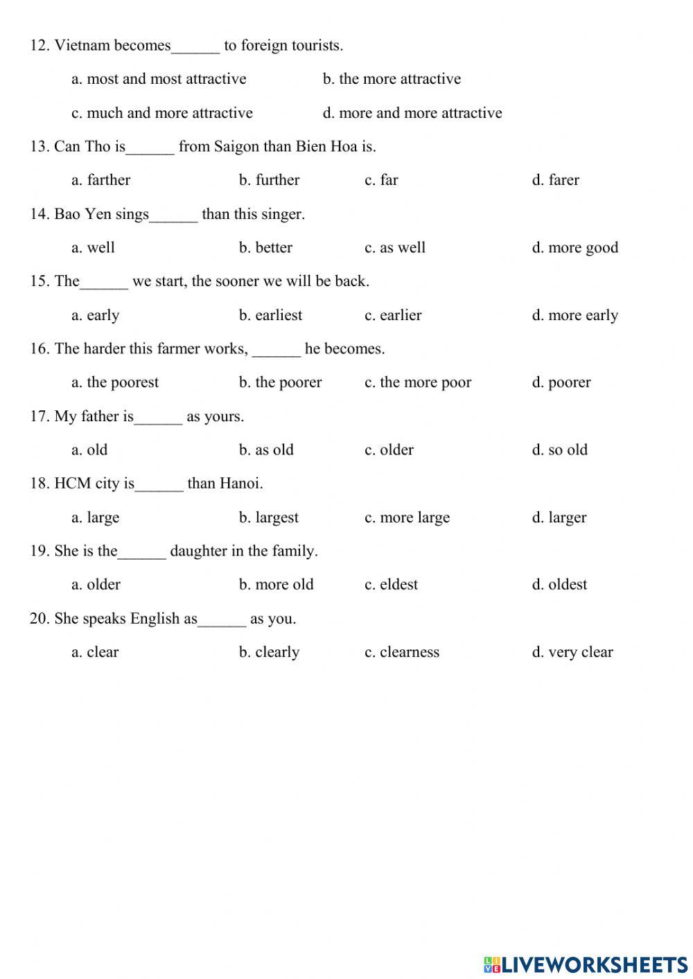 10-minute test (U2)-9a1 worksheet | Live Worksheets