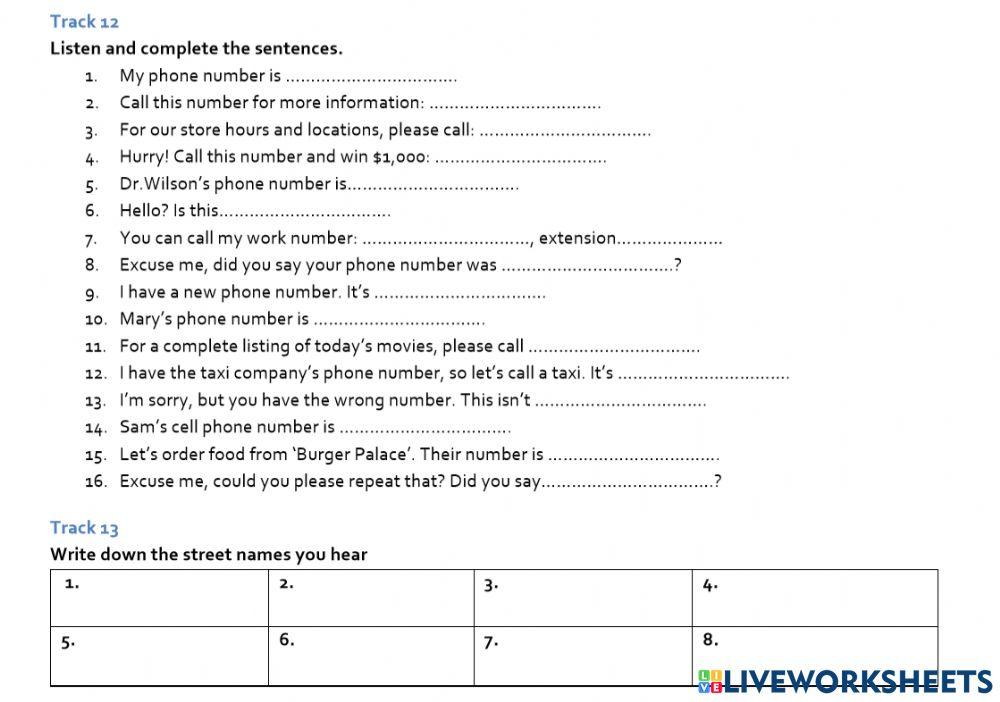ielts listening - number and address 5209179 | Nhunglinh