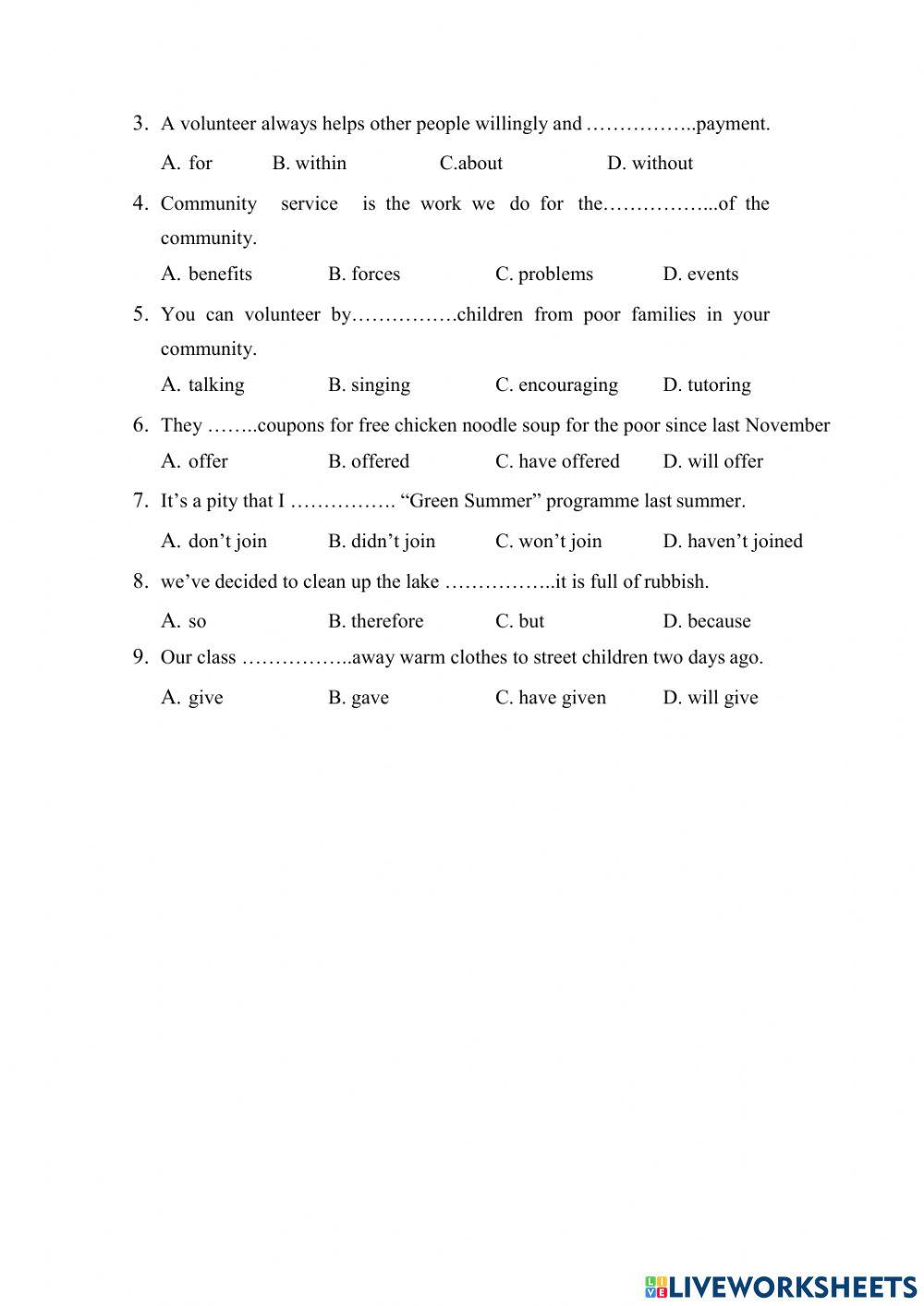Grade 7 unit 3 1535321 | DaoHang | Live Worksheets