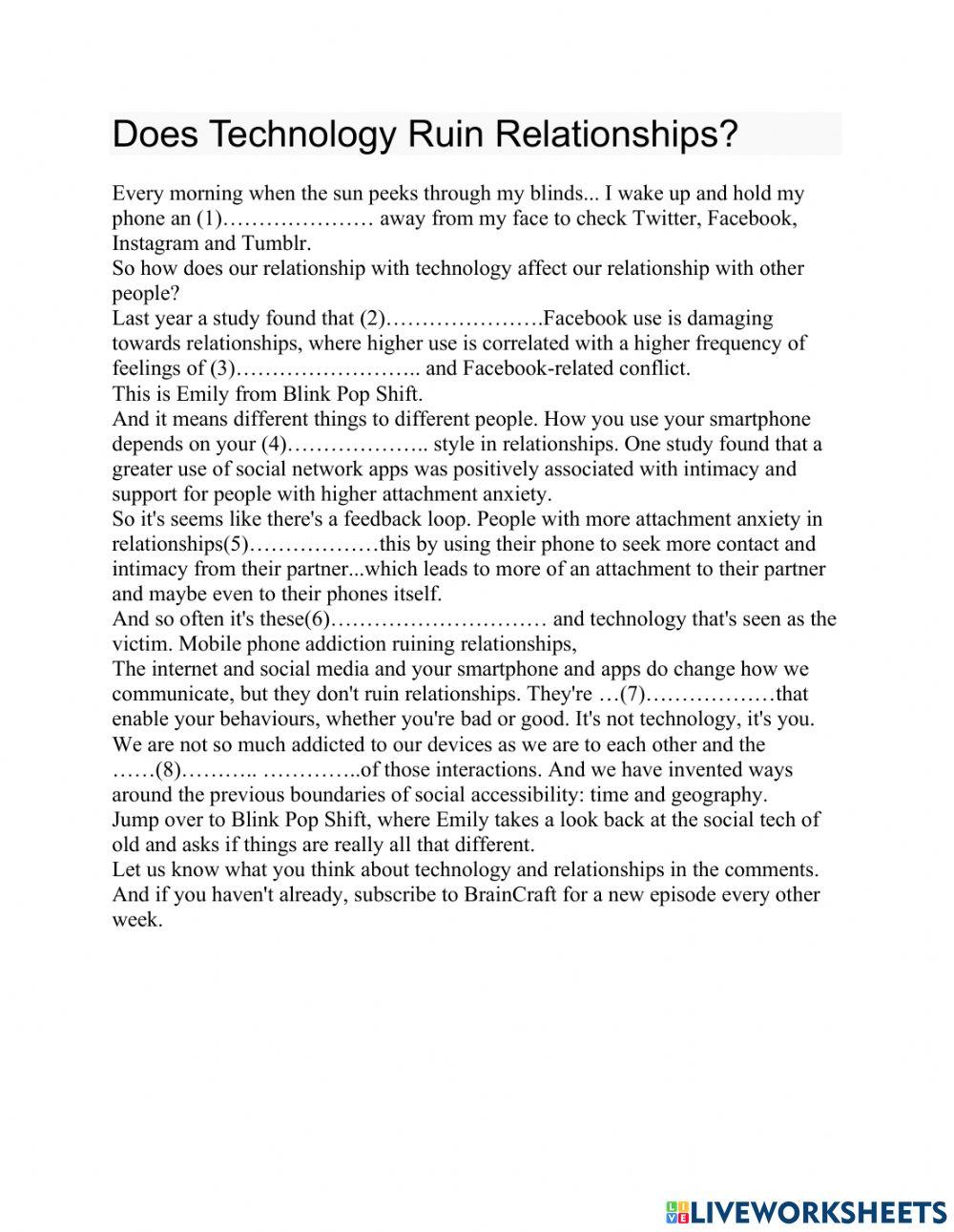 Does technology ruin relationships? 1726 | msphi | Live